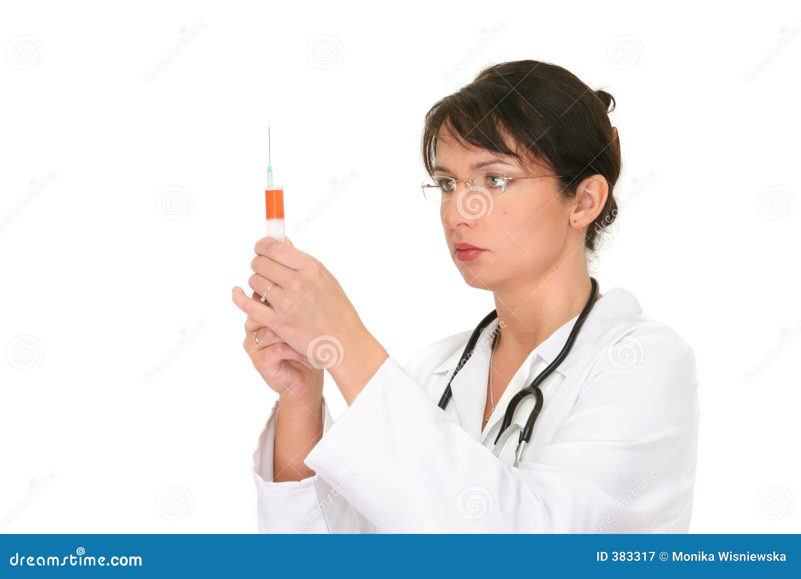 Verpleegster of Arts Met Spuit Stock Afbeelding - Image of bedrijf ...