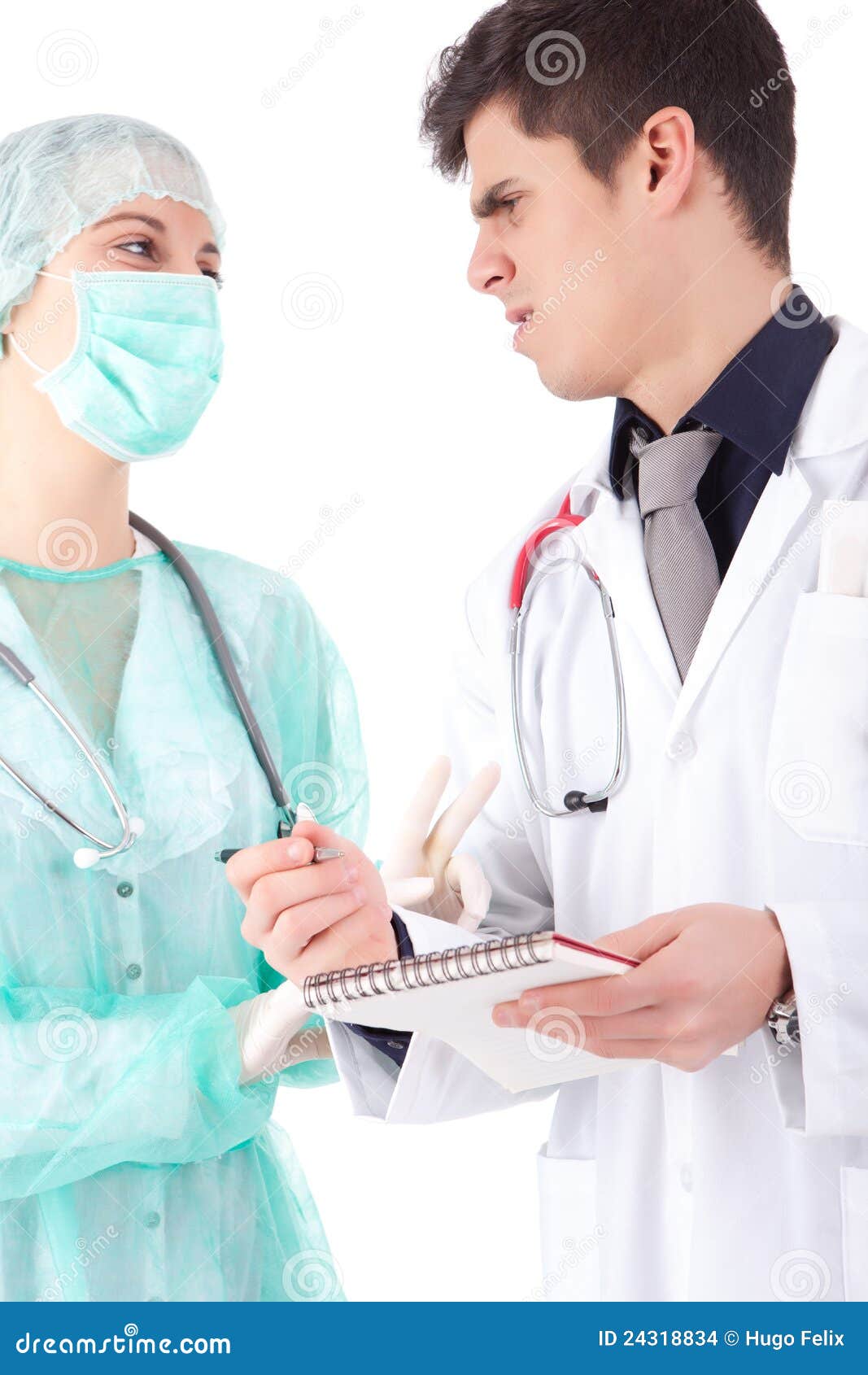 Verpleegster en dokter stock foto. Image of kliniek, verpleegster ...