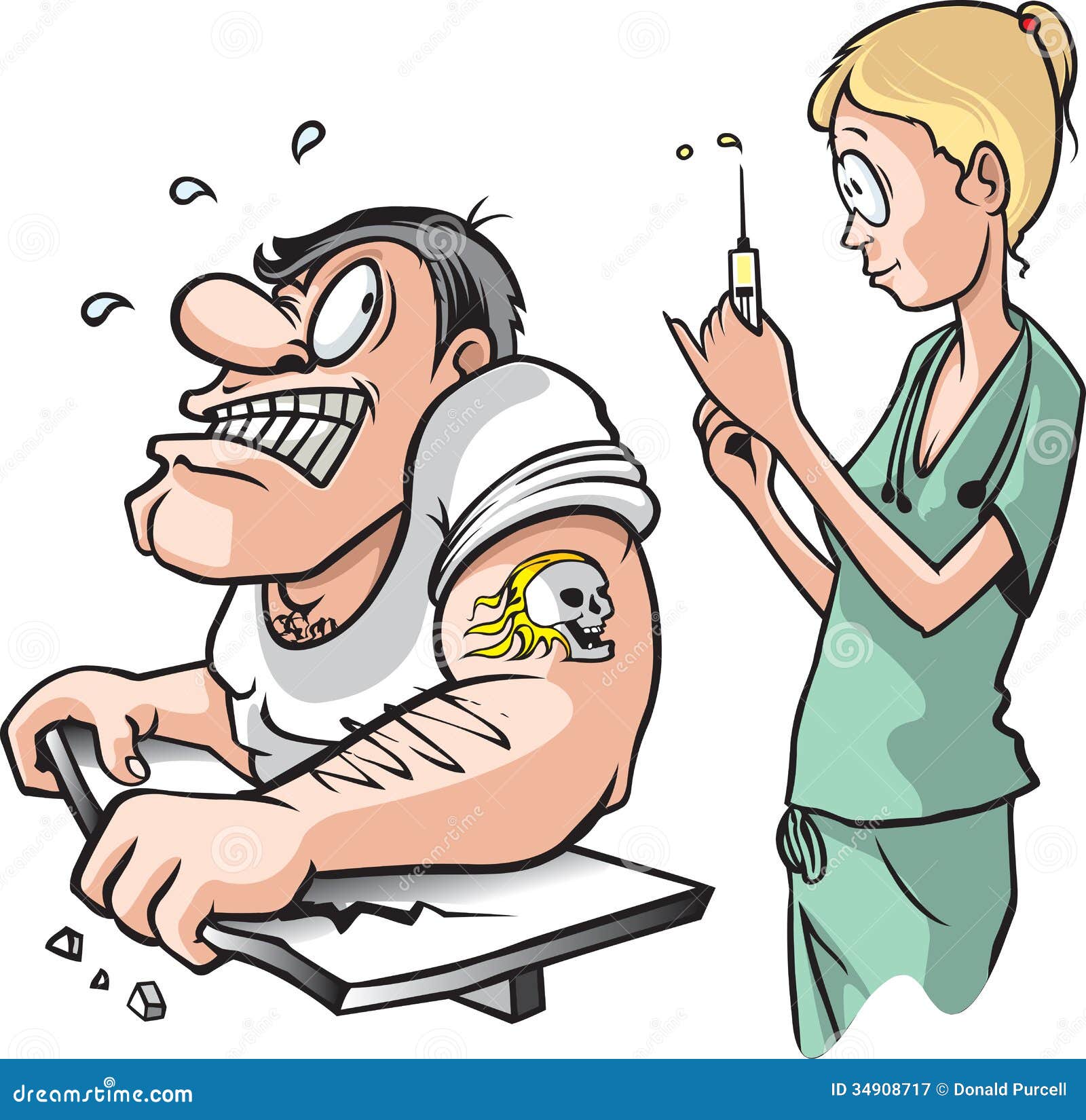 Verpleegster En Sterke Mens Vector Illustratie - Illustration of ...