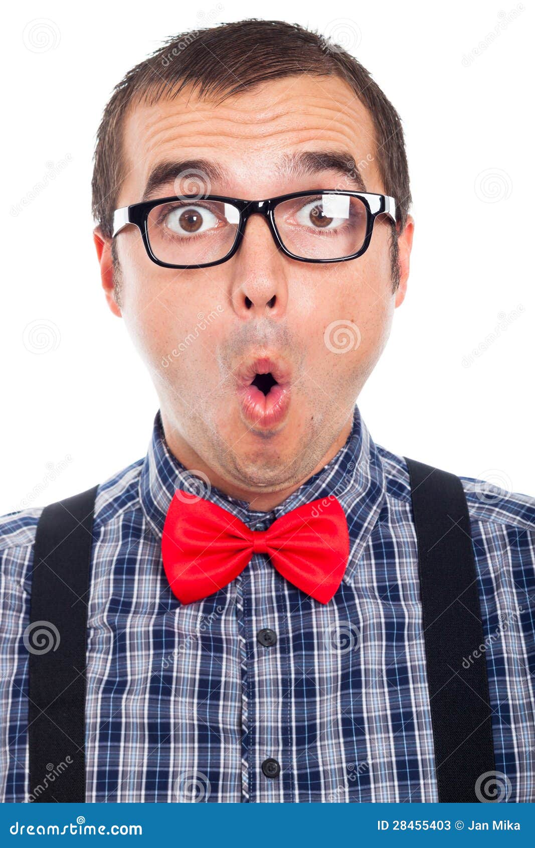 Verrast nerd mensengezicht stock afbeelding. Image of gezicht - 28455403