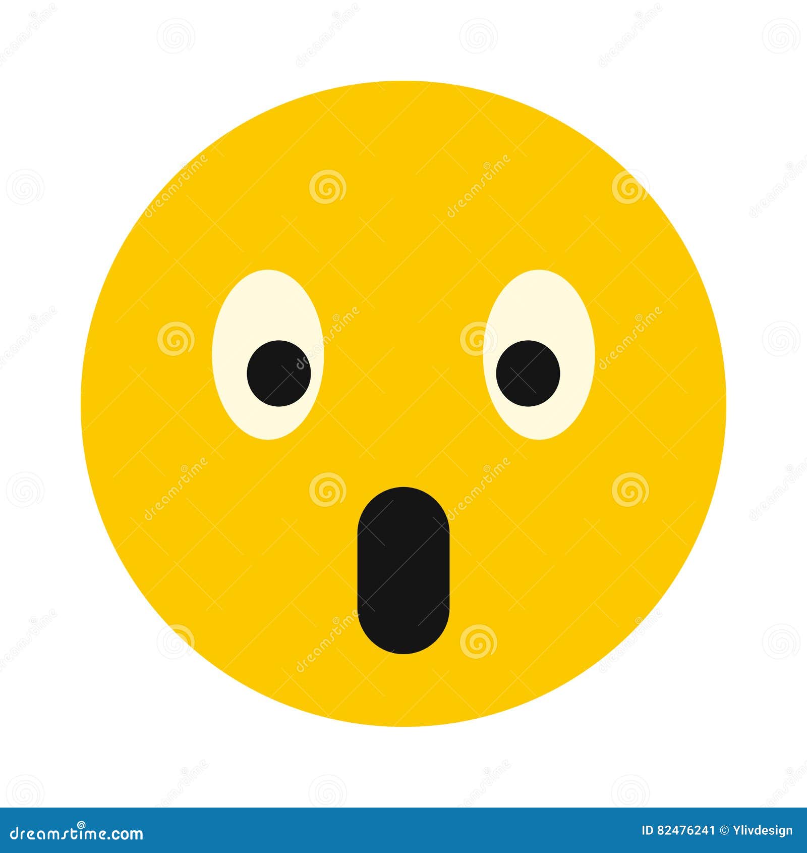 Verrast Smileypictogram, Vlakke Stijl Vector Illustratie - Illustration ...
