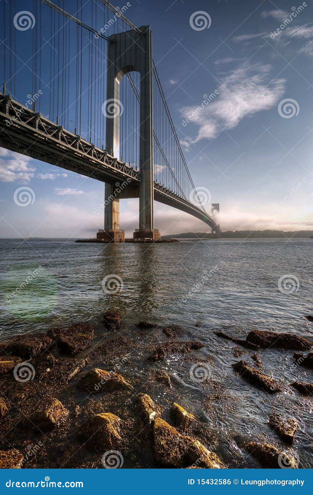 Verrazano-Narrows Bridge stock photo. Image of patchy - 15432586
