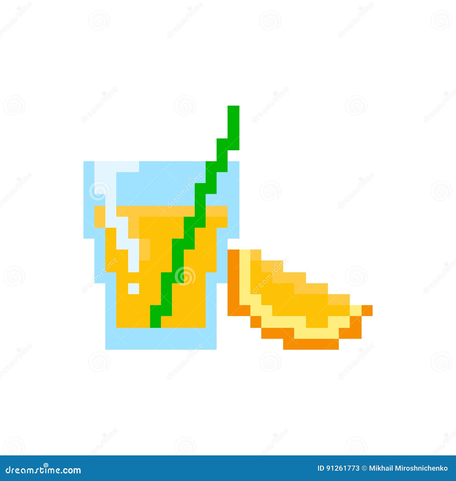 Verre De Pixel De Jus D'orange Illustration de Vecteur - Illustration ...
