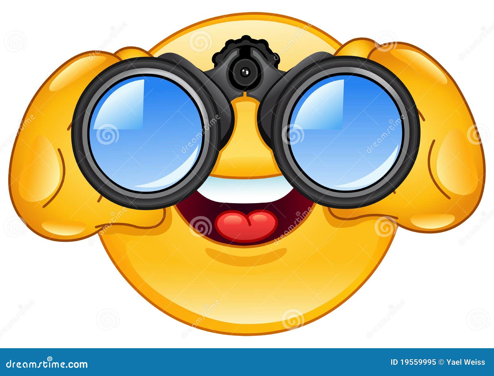 Verrekijkers emoticon vector illustratie. Illustration of tekening ...