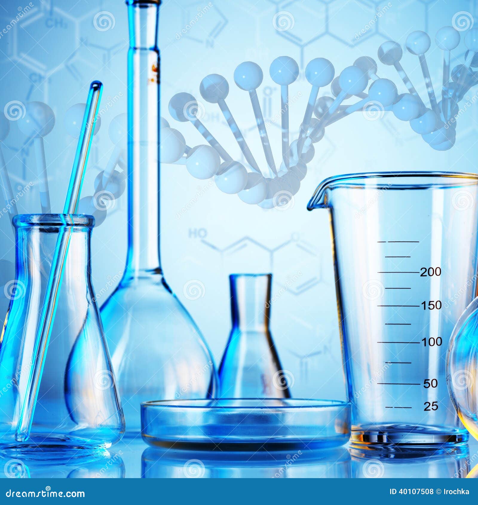 Verrerie de laboratoire photo stock. Image du biotechnologie - 40107508