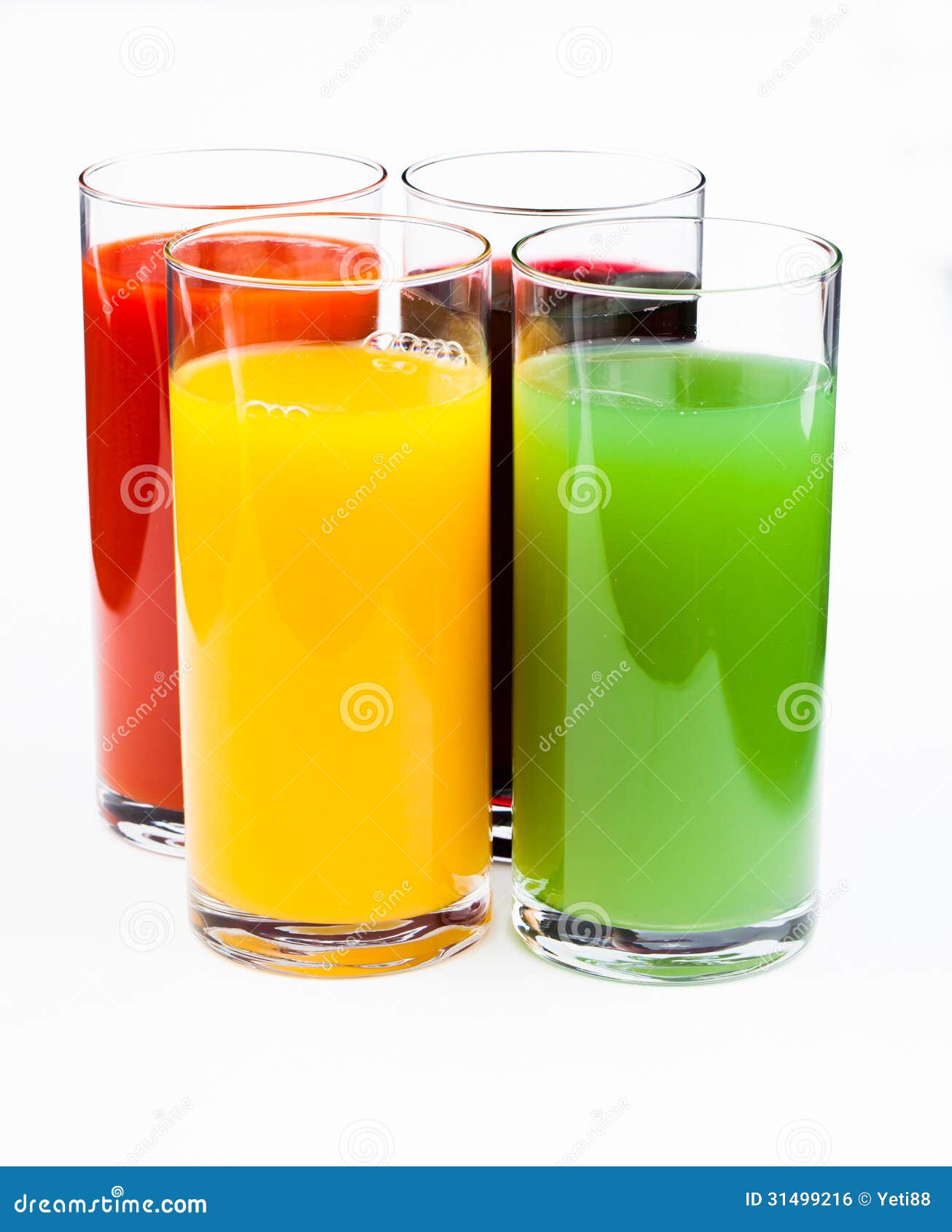 Verres De Jus D'isolement Sur Le Blanc Photo stock - Image du vivacité ...