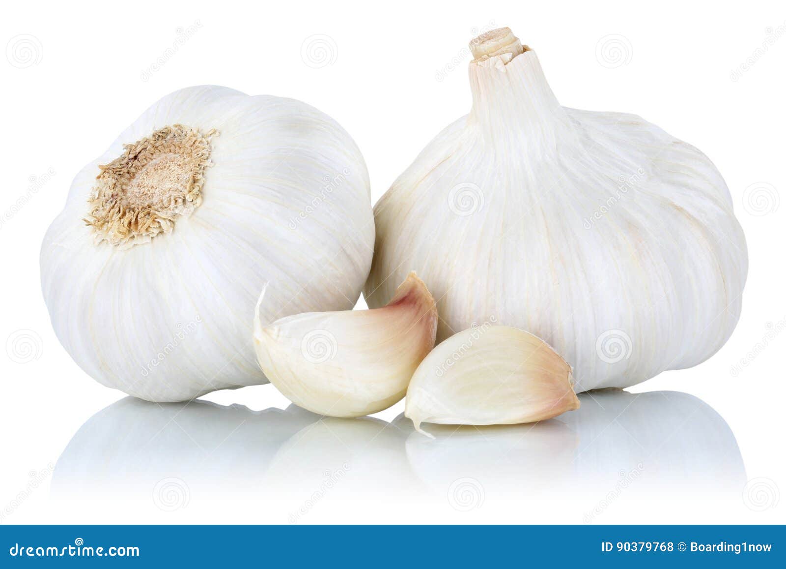 Vers Knoflook Gezond Kruid Geïsoleerd Op Wit Stock Foto - Image of ...