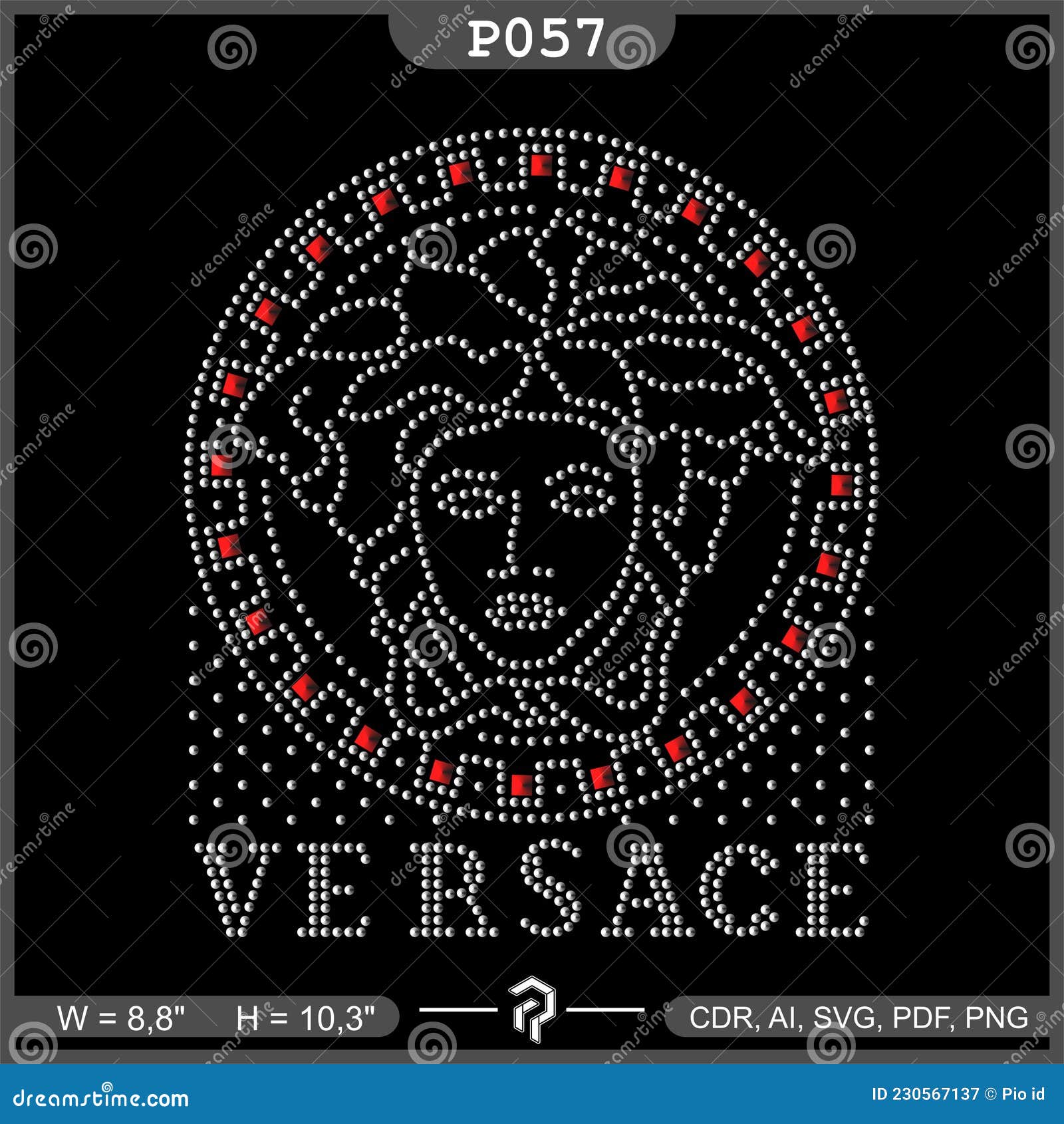 VERSACE Rhinestones Pattern. Editorial Photography - Illustration of ...