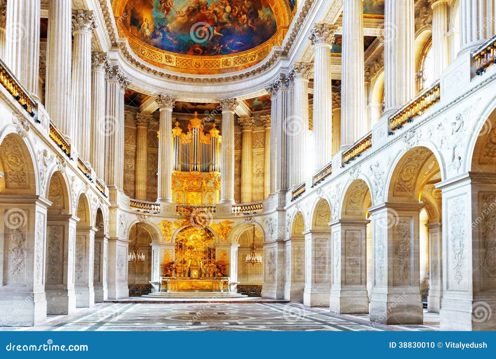 Versailles Castle. Famous Royal Chapel Stock Photo - Image of landscape ...