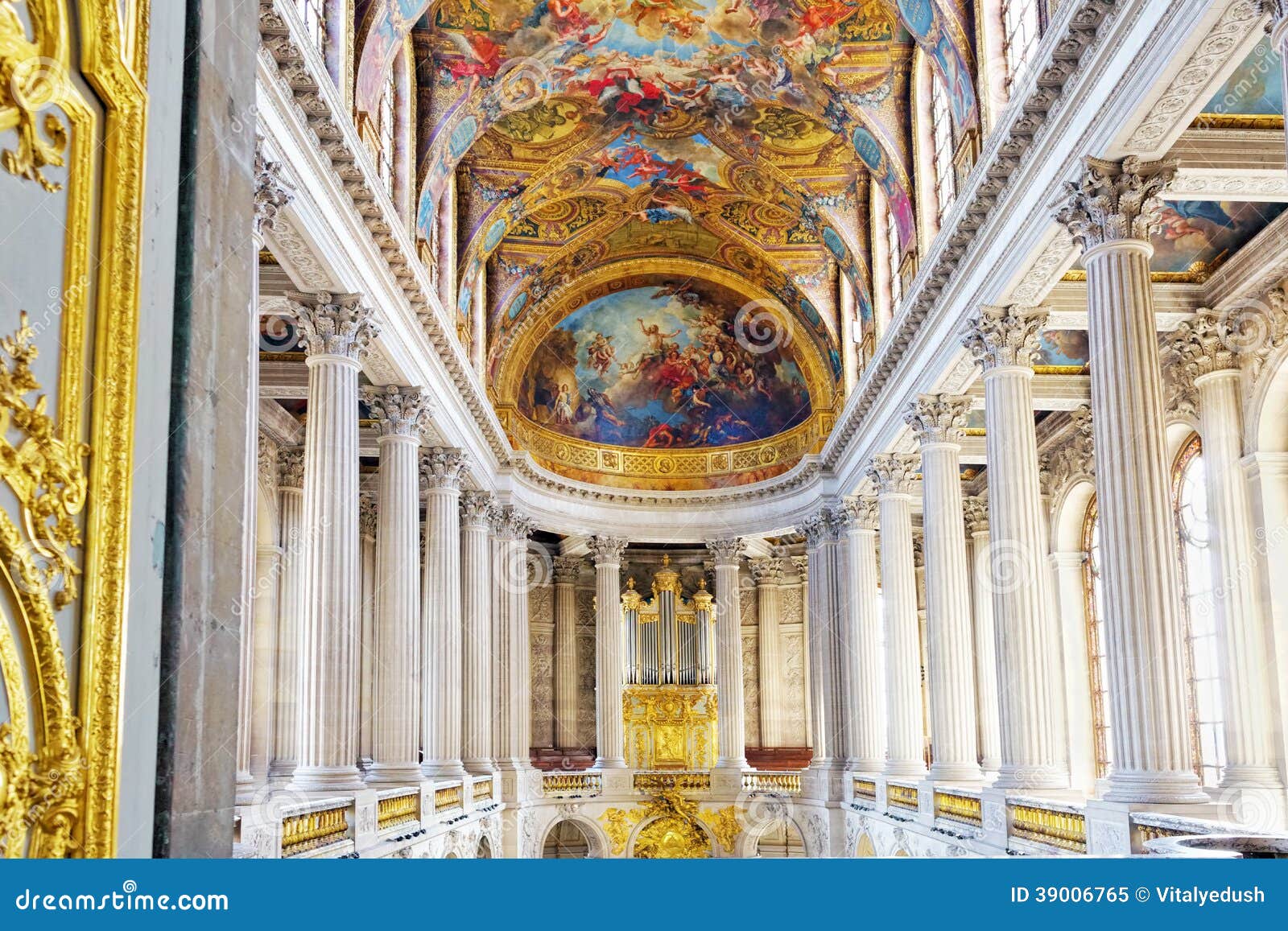 Versailles Castle. Famous Royal Chapel Stock Image - Image of courtier ...