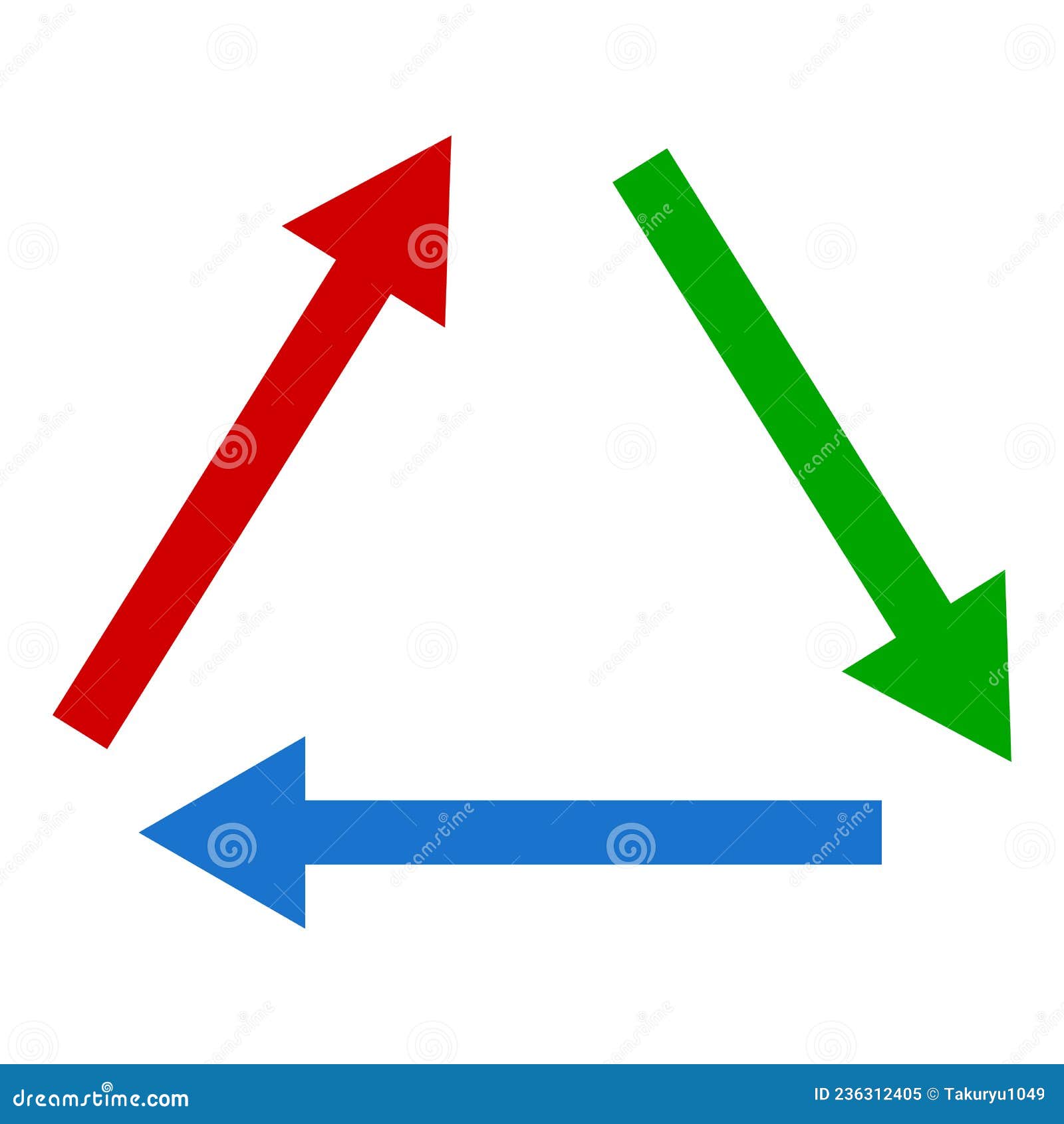 Red, Blue, Green Arrow Icon that Constitutes a Triangle Shape. Vector ...