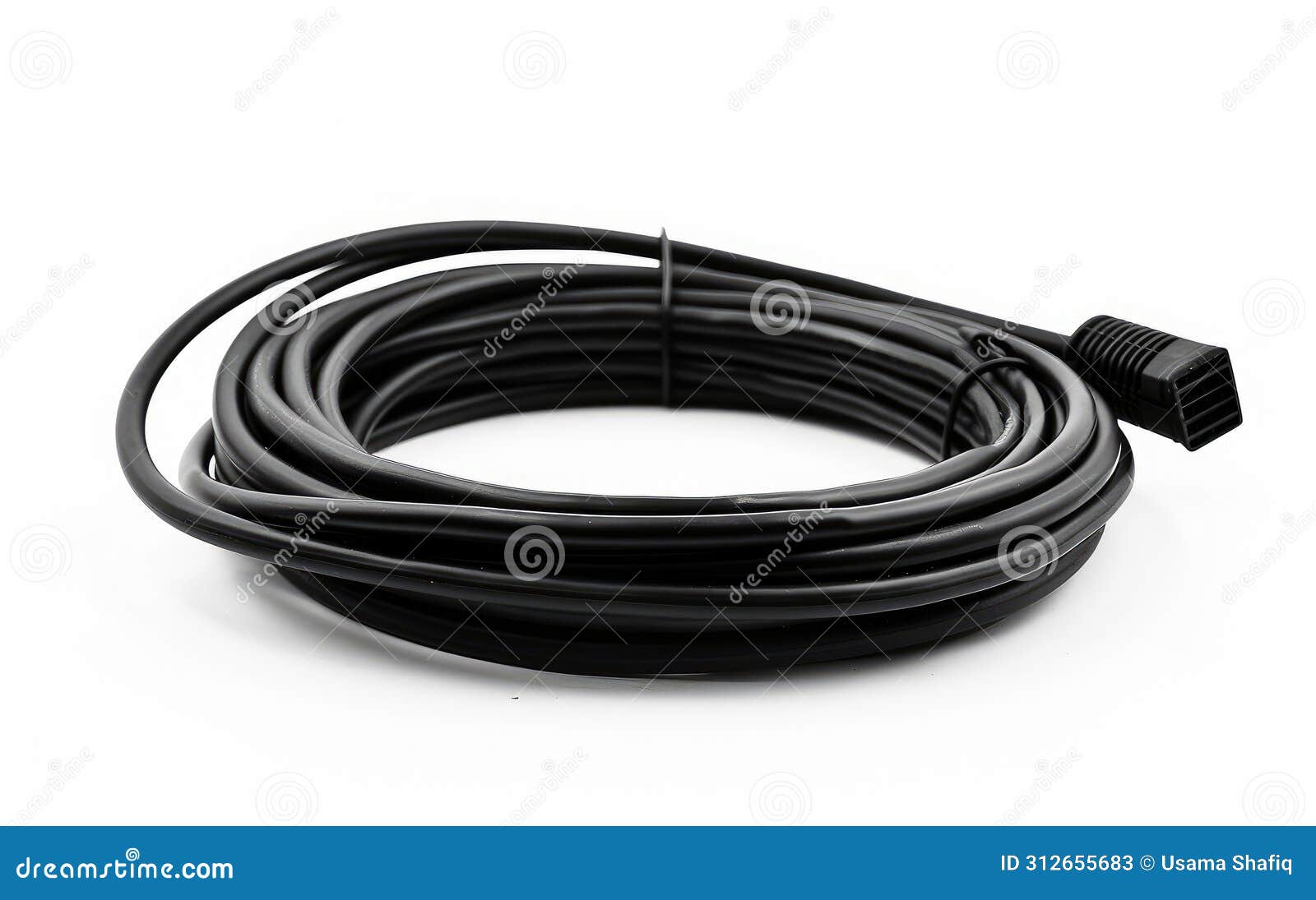 Versatile Black PC Cable Isolated on White Background, Stock Image ...