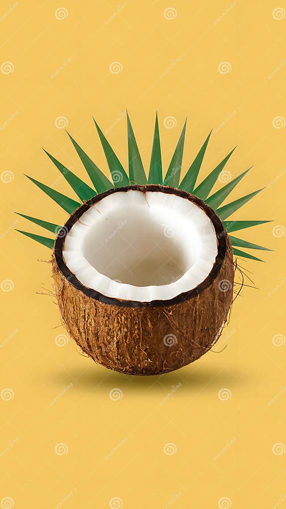Versatile Coconut Design Element Isolated on White for Customization ...