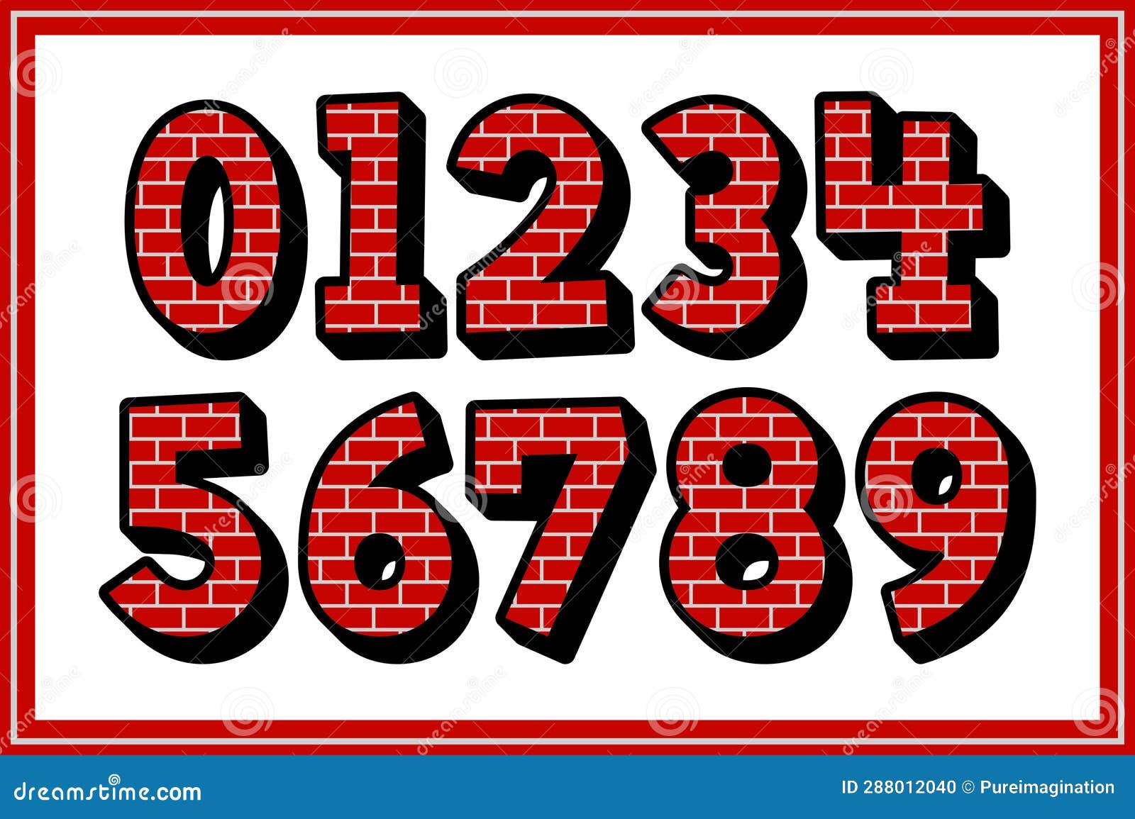 Versatile Collection of Brick Wall Numbers for Various Uses Stock ...