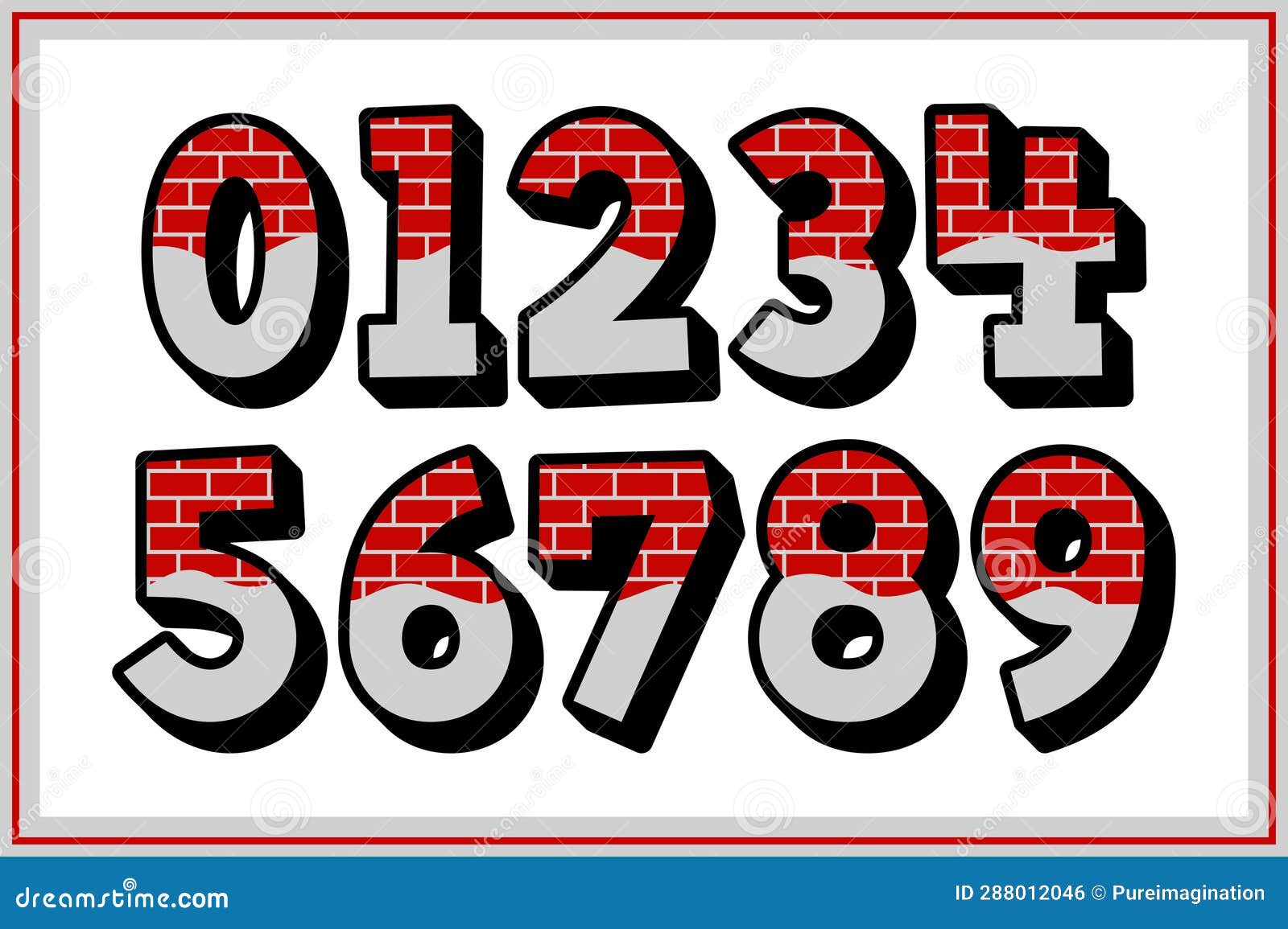 Versatile Collection of Brick Wall Numbers for Various Uses Stock ...