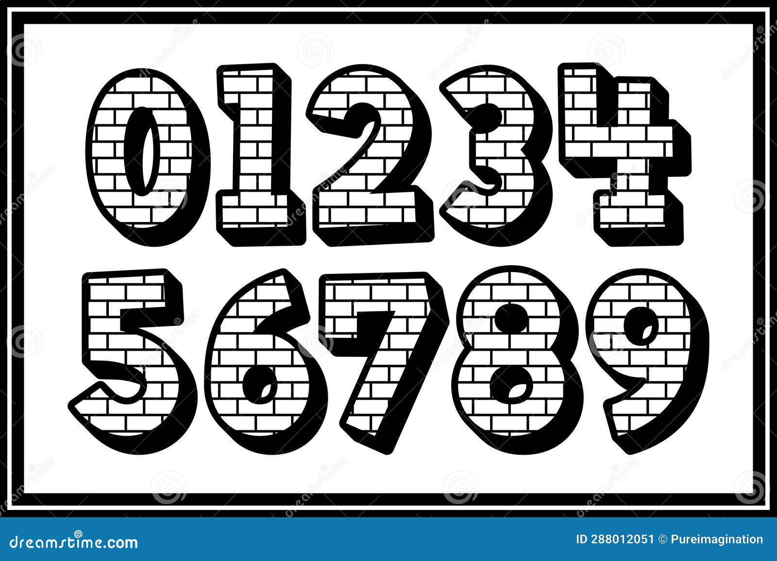 Versatile Collection of Brick Wall Numbers for Various Uses Stock ...