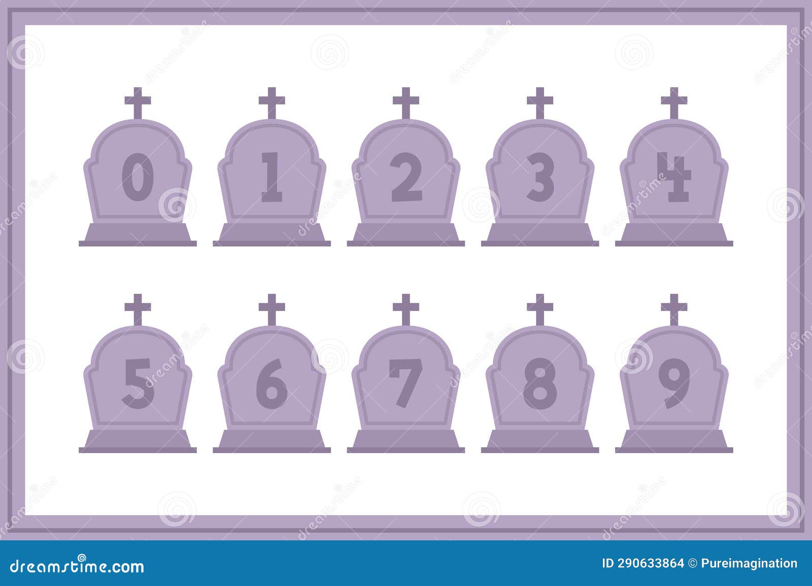 Versatile Collection of Cemetery Numbers for Various Uses Stock Vector ...