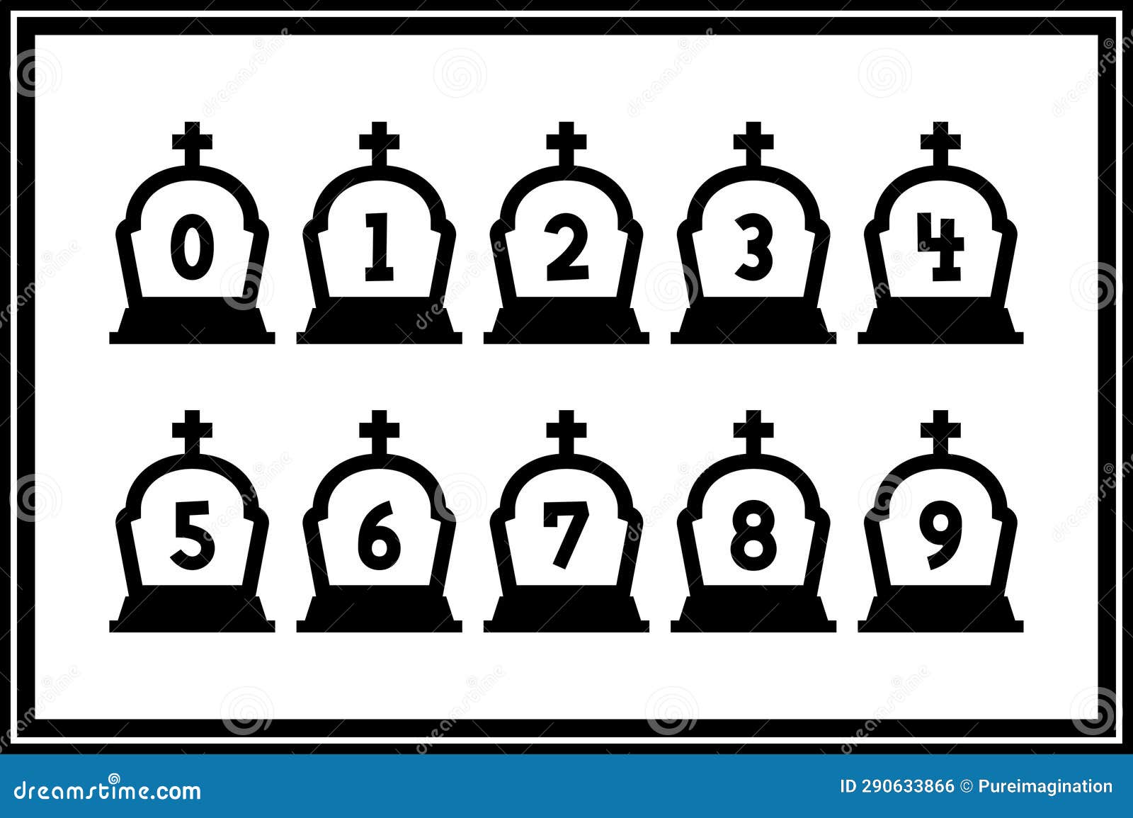 Versatile Collection of Cemetery Numbers for Various Uses Stock ...