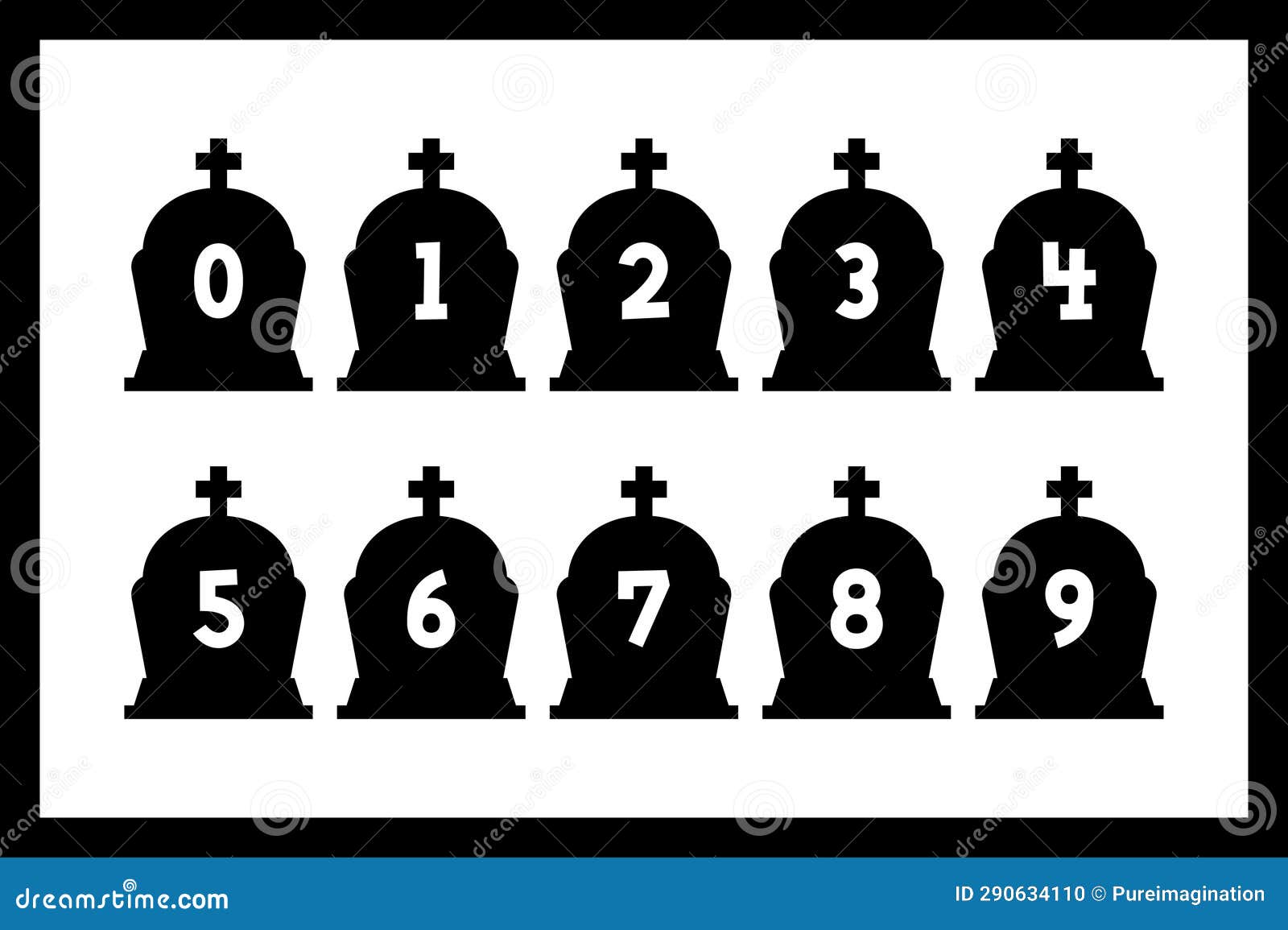 Versatile Collection of Cemetery Numbers for Various Uses Stock ...