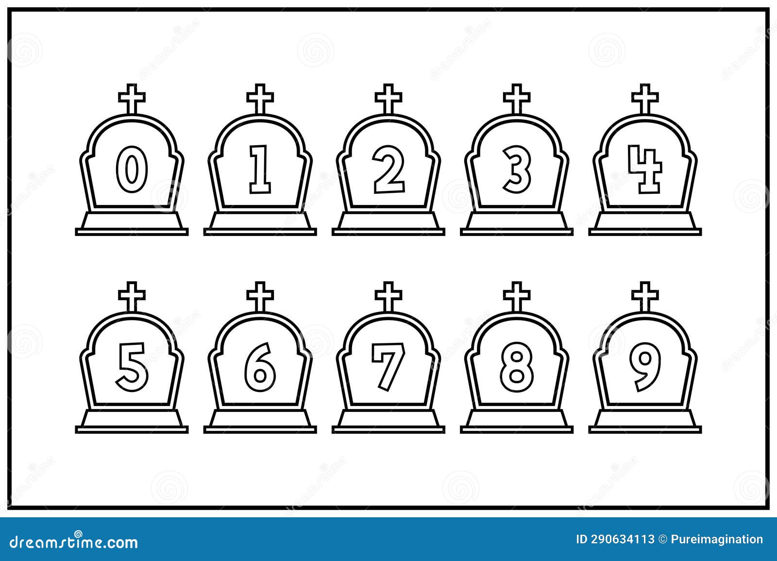 Versatile Collection of Cemetery Numbers for Various Uses Stock ...