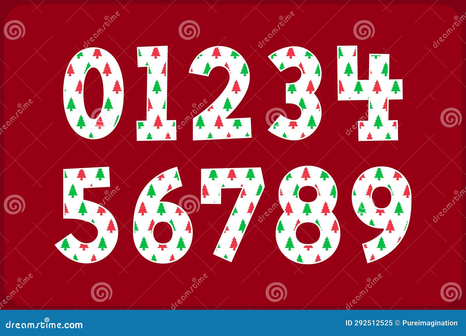 Versatile Collection of Christmas Tree Numbers for Various Uses Stock ...