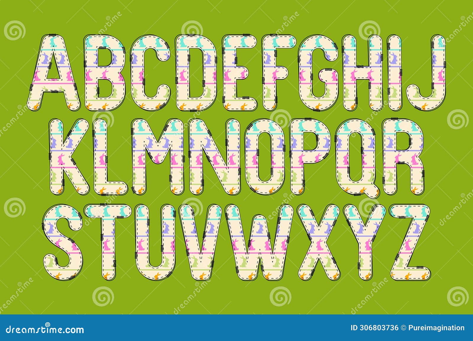 Versatile Collection of Cute Rabbit Alphabet Letters for Various Uses ...