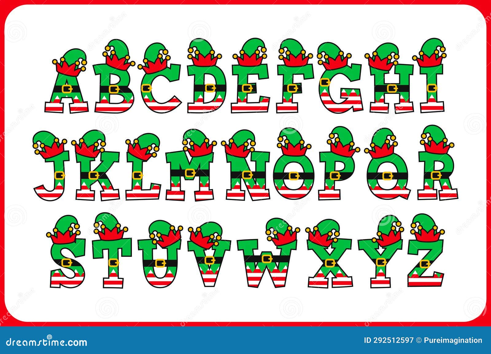 Versatile Collection of Elf Alphabet Letters for Various Uses Stock ...