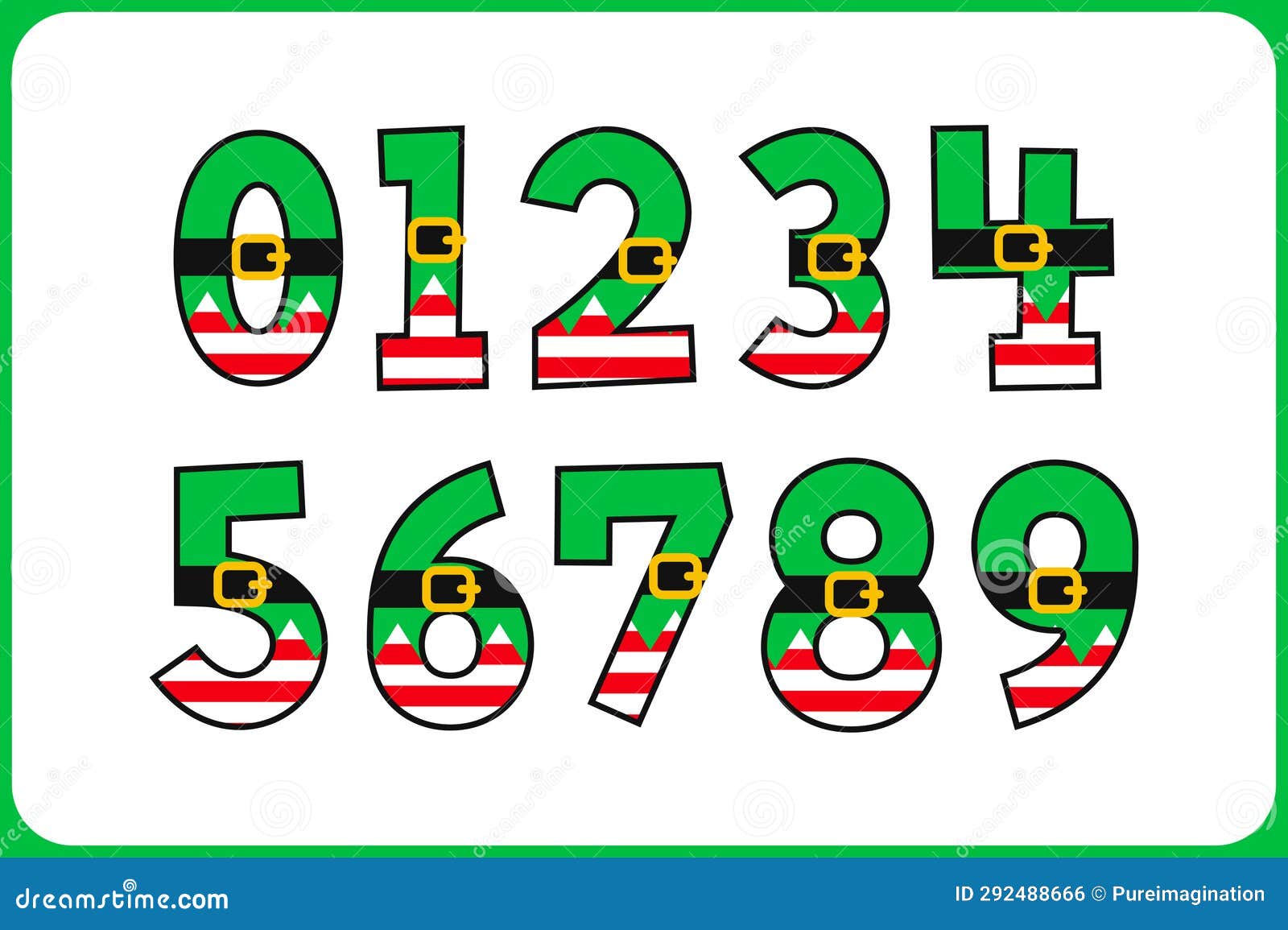 Versatile Collection of Elf Numbers for Various Uses Stock Vector ...