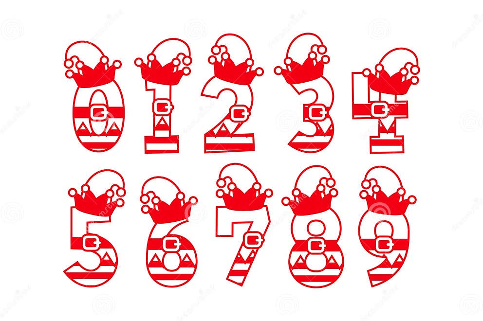 Versatile Collection of Elf Numbers for Various Uses Stock Vector ...