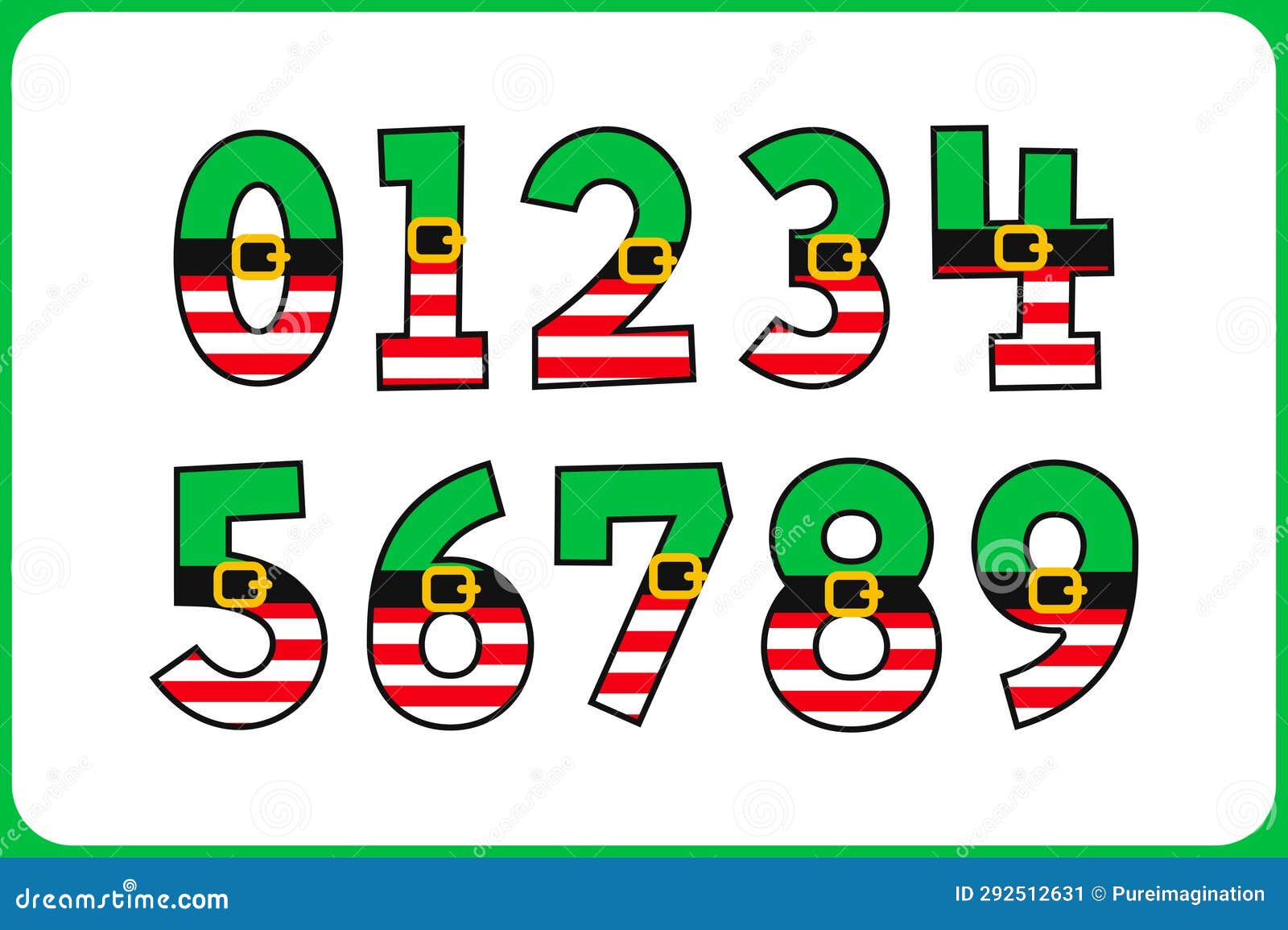 Versatile Collection of Elf Numbers for Various Uses Stock Illustration ...