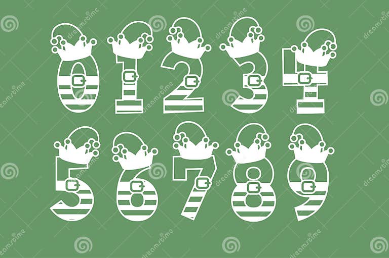 Versatile Collection of Elf Numbers for Various Uses Stock Illustration ...