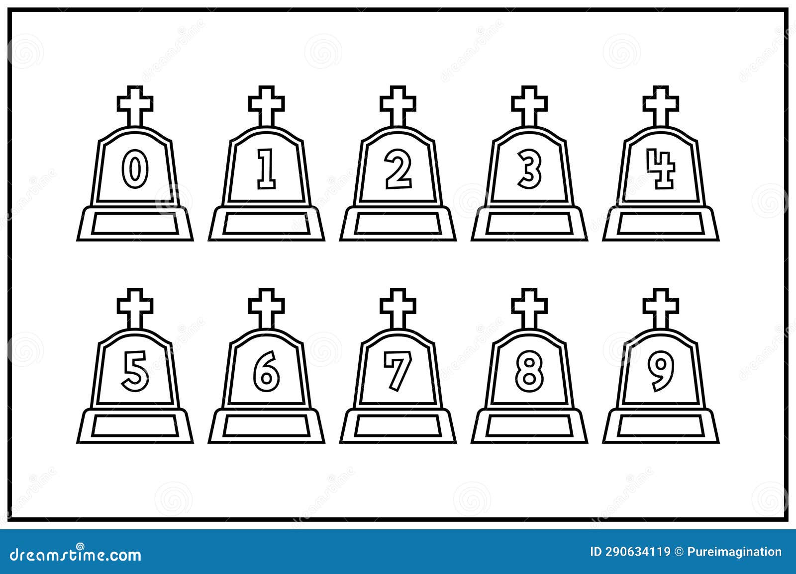 Versatile Collection of Gravestone Numbers for Various Uses Stock ...
