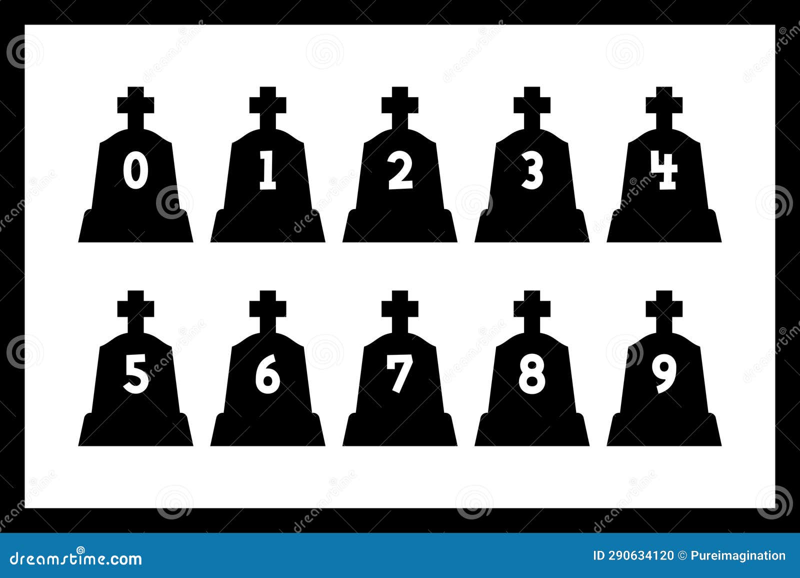 Versatile Collection of Gravestone Numbers for Various Uses Stock ...