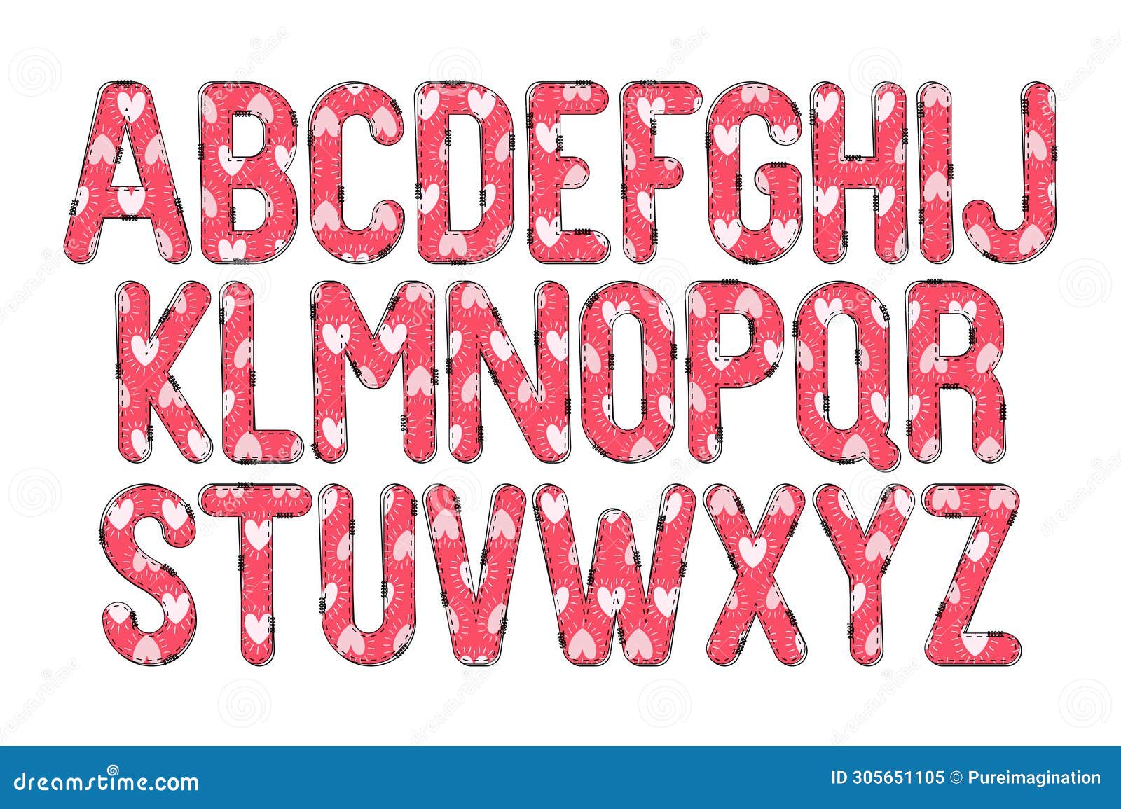Versatile Collection of Hearts Alphabet Letters for Various Uses Stock ...