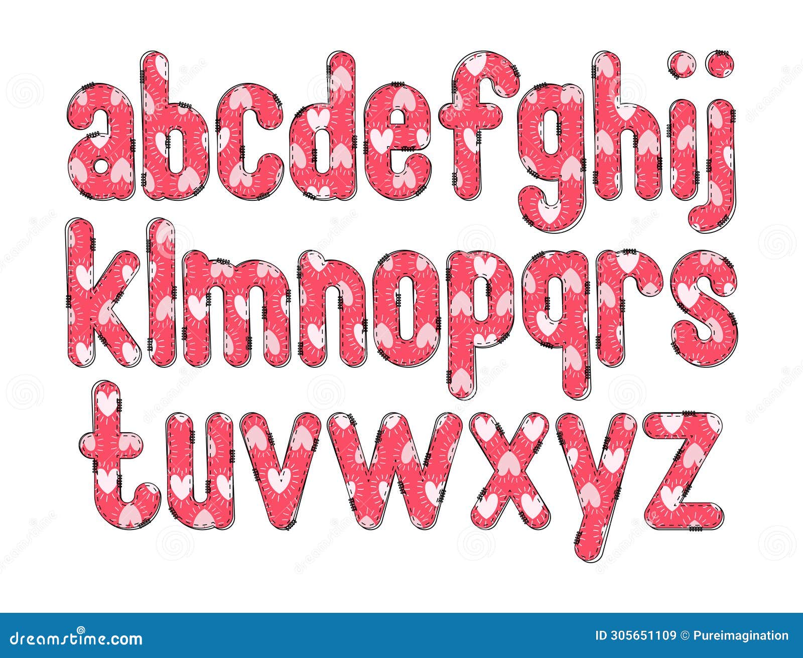 Versatile Collection of Hearts Alphabet Letters for Various Uses Stock ...