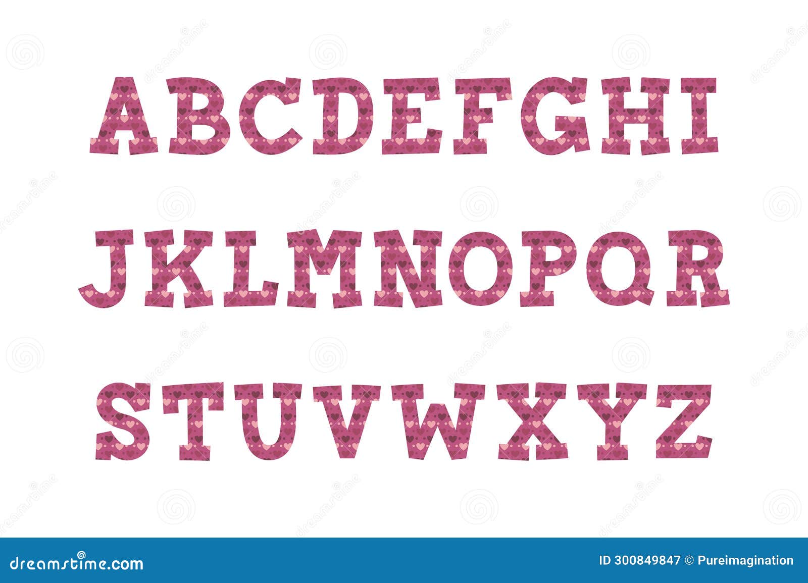 Versatile Collection of Kisses Alphabet Letters for Various Uses Stock ...