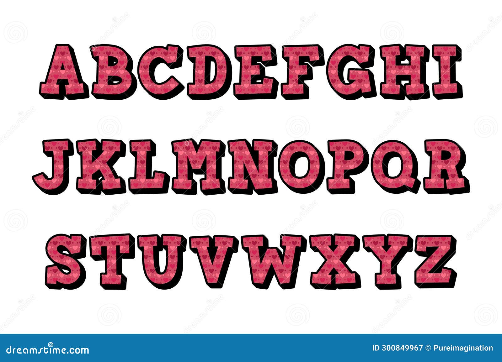 Versatile Collection of Kisses Alphabet Letters for Various Uses Stock ...