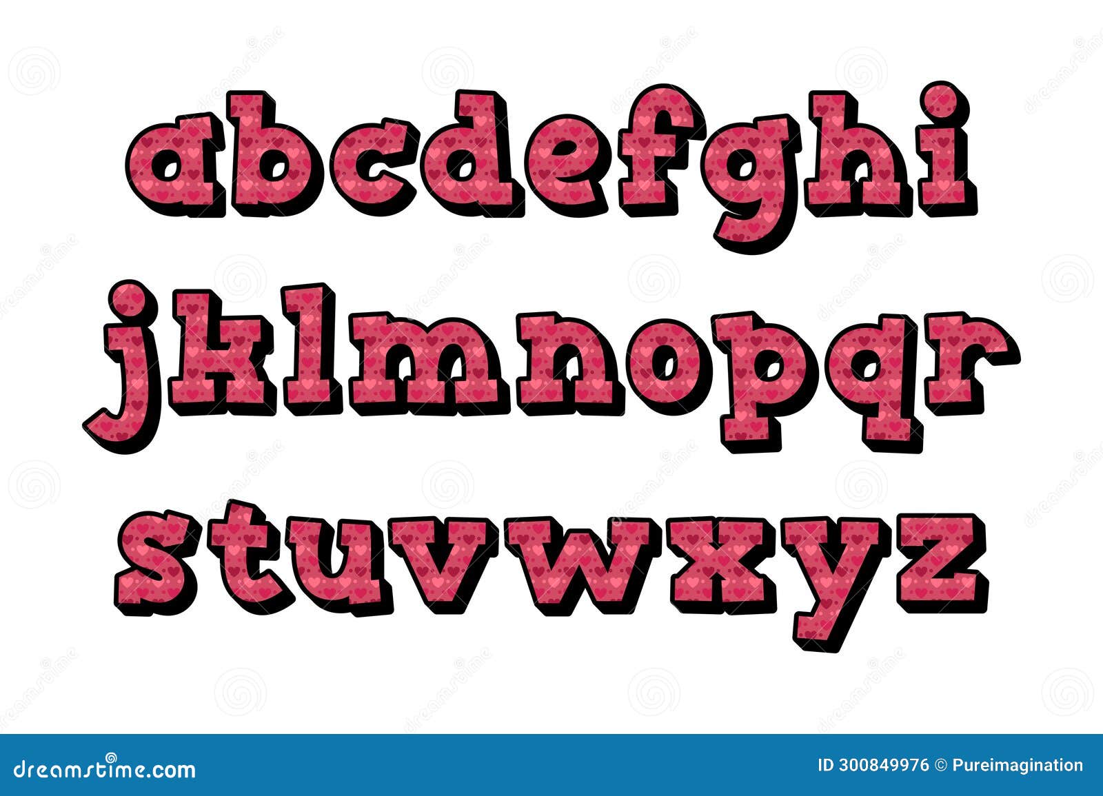 Versatile Collection of Kisses Alphabet Letters for Various Uses Stock ...