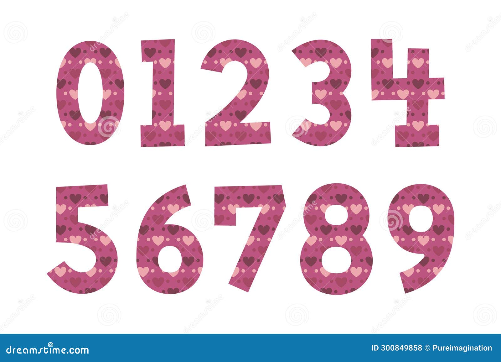 Versatile Collection of Kisses Numbers for Various Uses Stock ...
