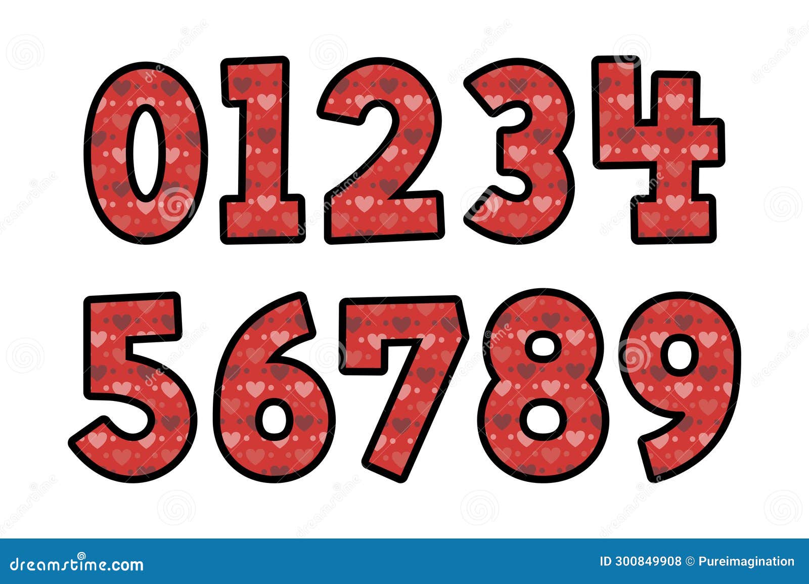 Versatile Collection of Kisses Numbers for Various Uses Stock ...