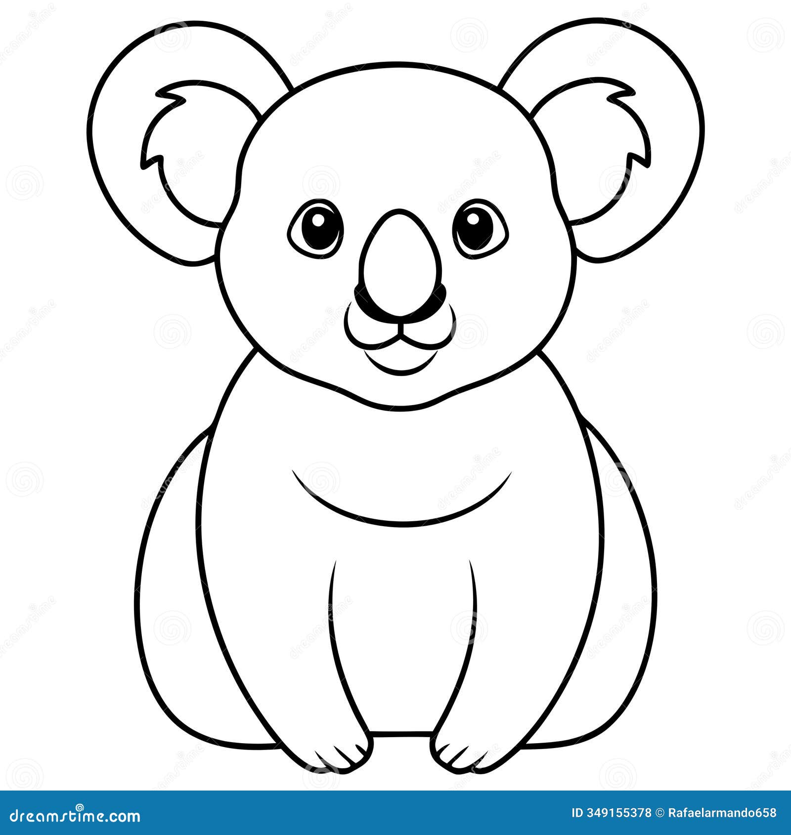 Koala Line Art, Clipart, Vector Stock Photo | CartoonDealer.com #349155378