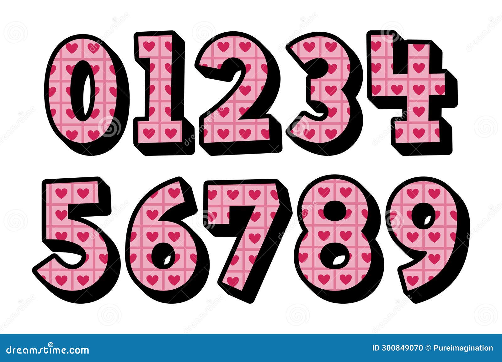 Versatile Collection of Lovely Numbers for Various Uses Stock ...