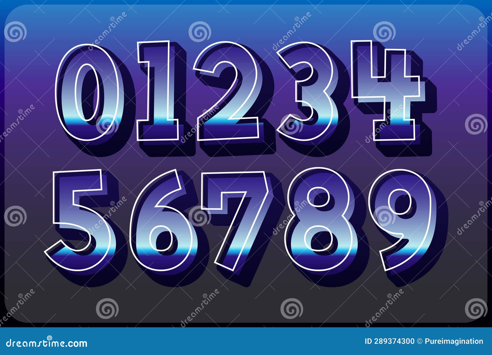 Versatile Collection of Metallic Numbers for Various Uses Stock ...