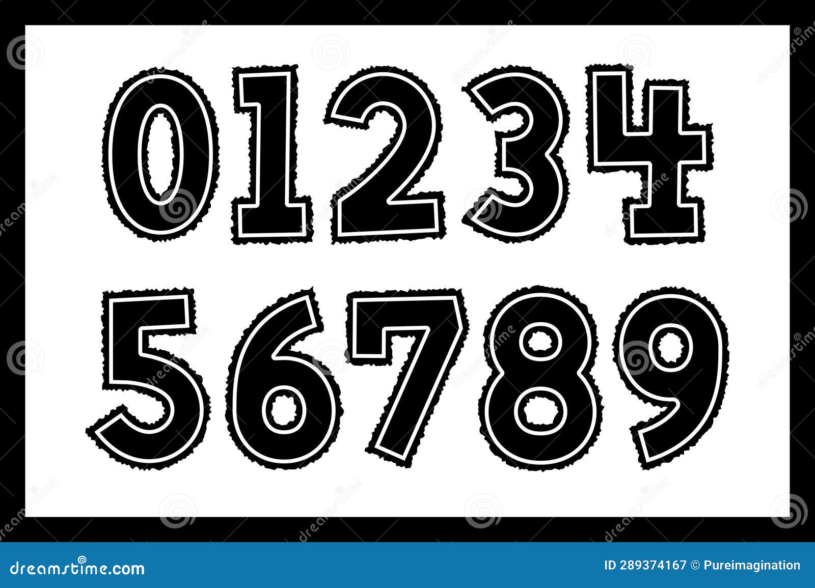 Versatile Collection of Paper Torn Numbers for Various Uses Stock ...
