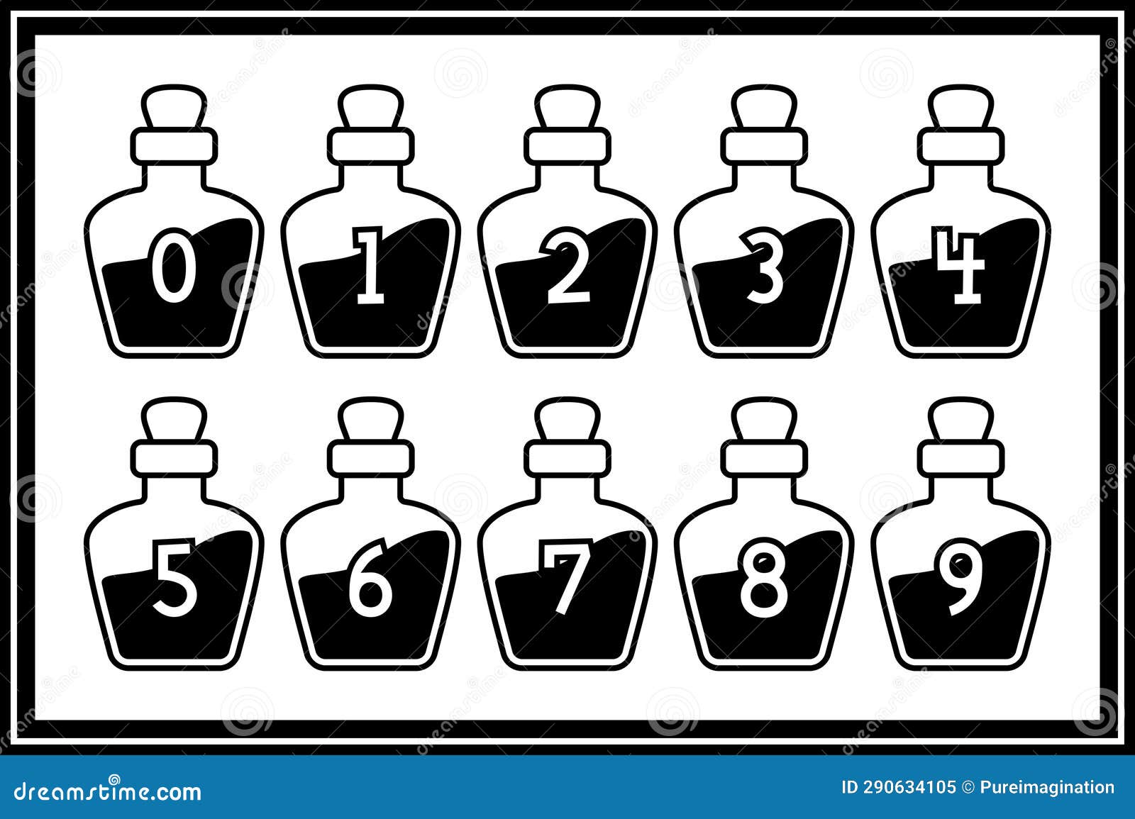 Versatile Collection of Potion Numbers for Various Uses Stock Vector ...