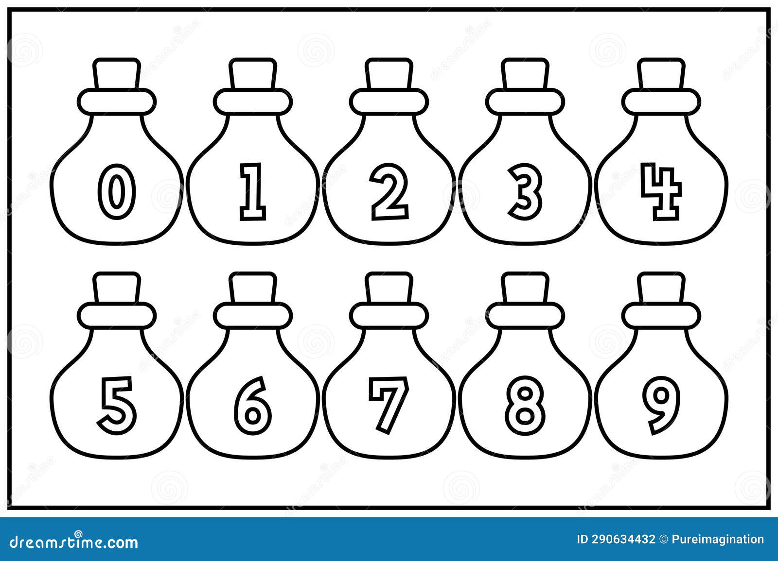 Versatile Collection of Potion Numbers for Various Uses Stock Vector ...