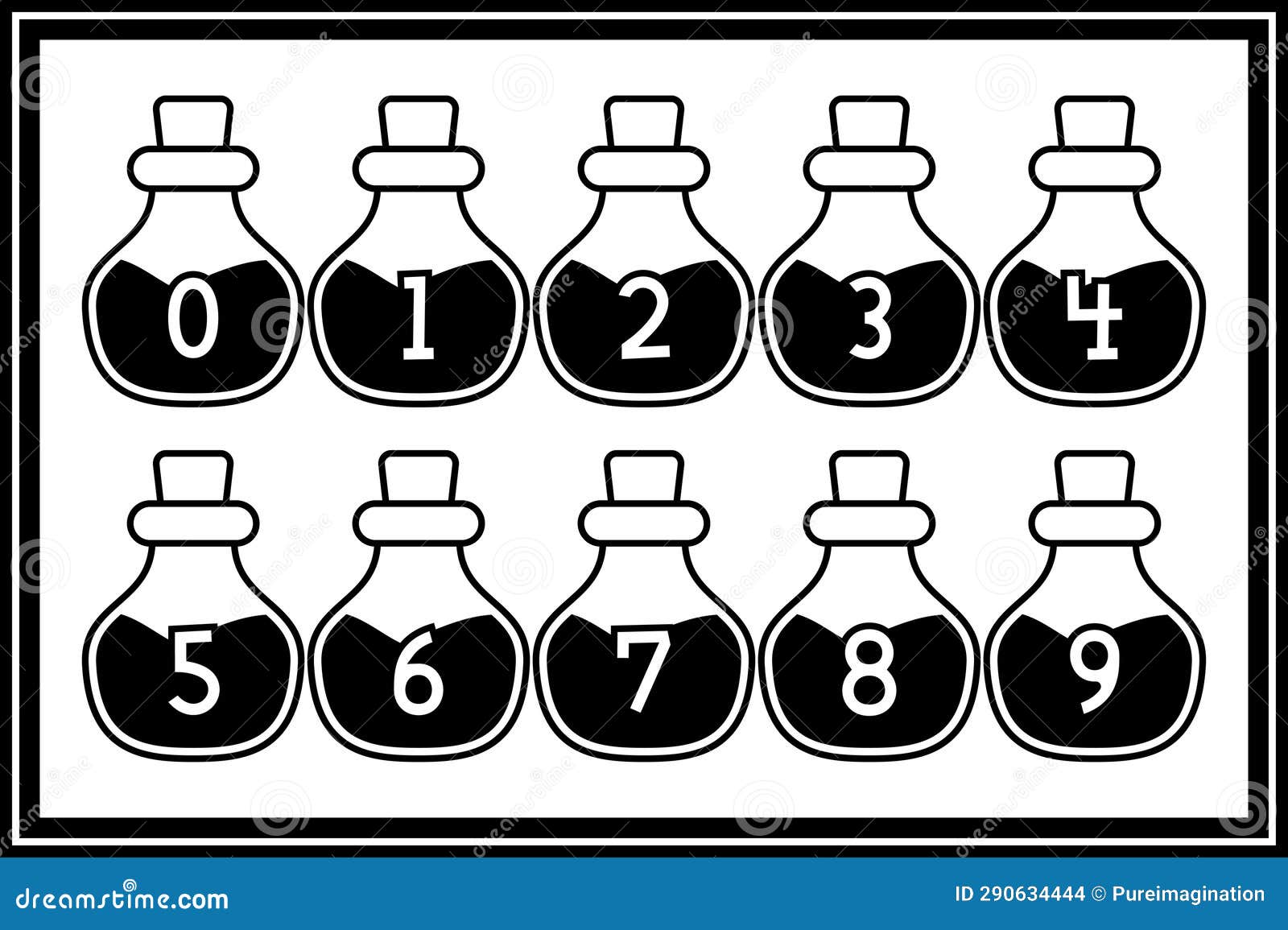 Versatile Collection of Potion Numbers for Various Uses Stock Vector ...