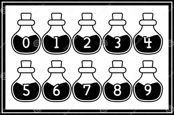 Versatile Collection of Potion Numbers for Various Uses Stock Vector ...