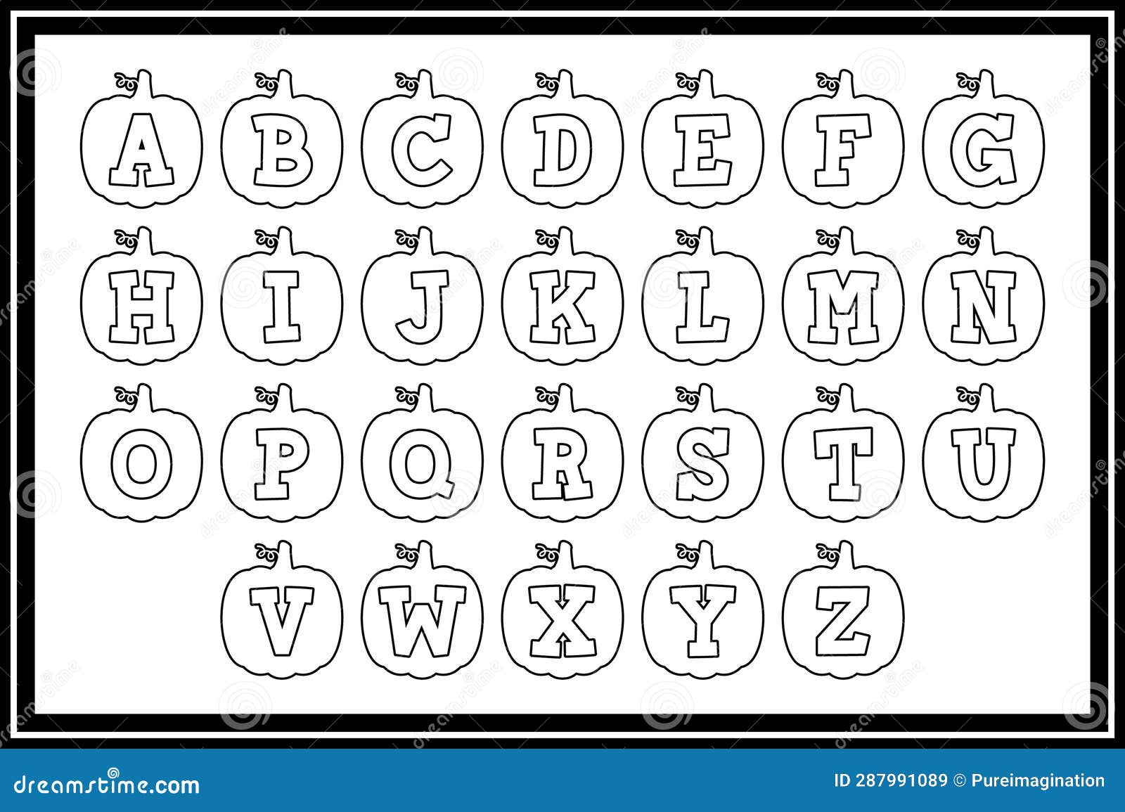 Versatile Collection of Pumpkin Alphabet Letters for Various Uses Stock Illustration ...