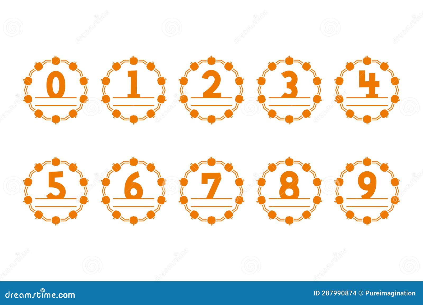 Monogram Numbers Hipster Set, Modern Numerals Thin Line Design Element ...